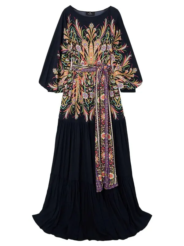 Etro Abstract-print Maxi Dress - Black