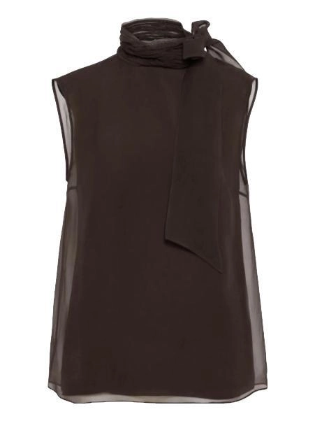 Brunello Cucinelli Sleeveless Bow Detail Blouse - C4222