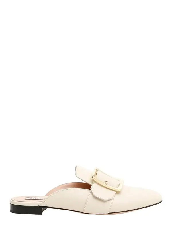 Bally Janelle Clasp Flat Mules - White