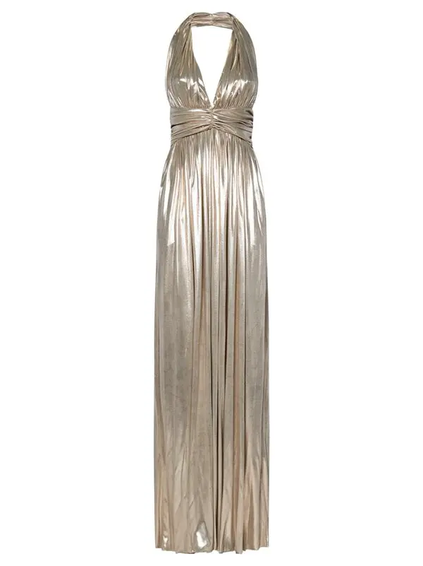 Giambattista Valli Halterneck Metallic Gown - Nude