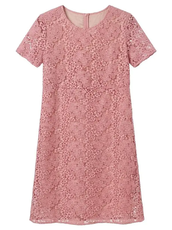 Max Mara Short Sleeve Crew Neck Dress - Pink
