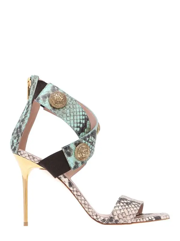 Balmain Open-toe High-heeled Sandals With Rear Zipper - Multicolor