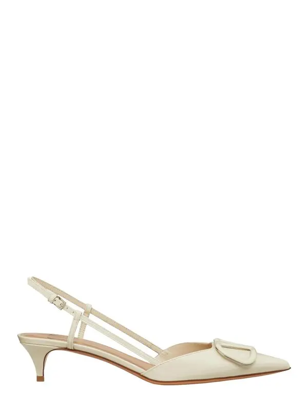 Valentino Garavani Vlogo Signature Slingback Pumps - Light Ivory