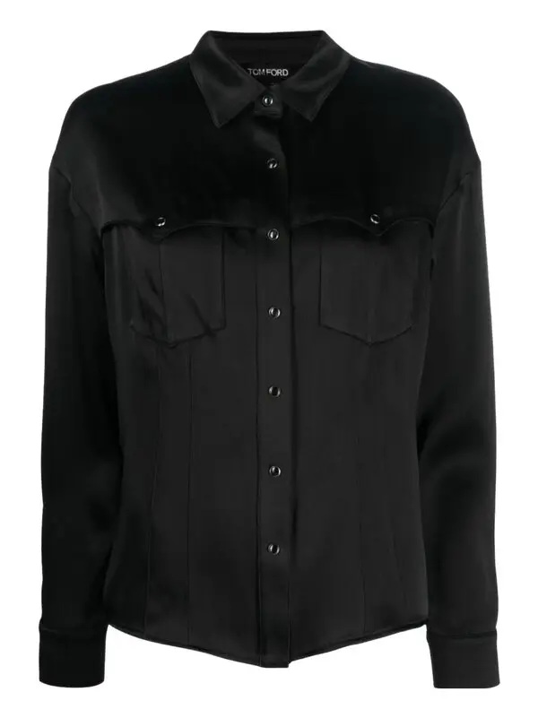 TOM FORD Western-style Long-sleeved Shirt - Black