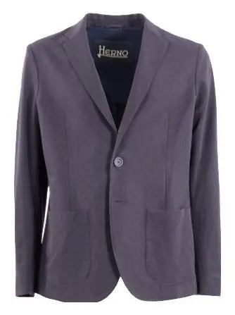 Herno Single-breasted Seersucker Blazer - Black