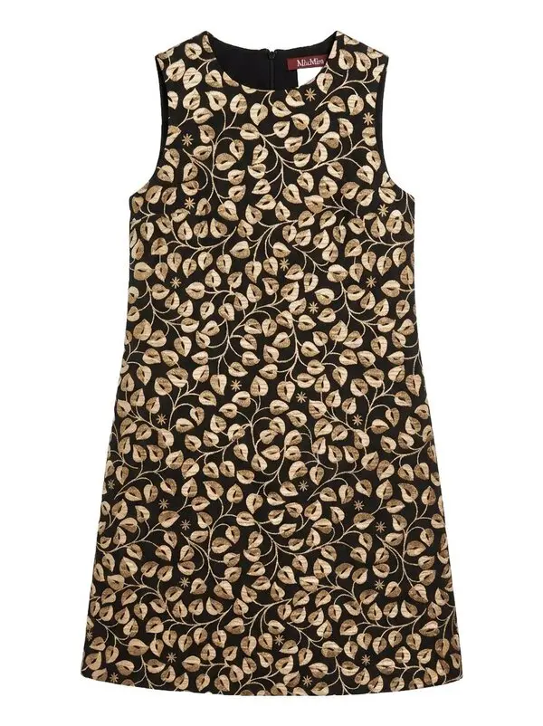 Max Mara Sleeveless Graphic Detail Dress - Brown