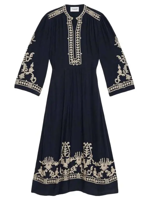 Isabel Marant Étoile Embroidered Midi Dress - Black