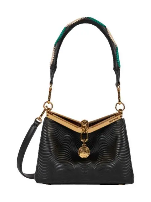 Etro Small Vela Bag With Wavy Motif - Black