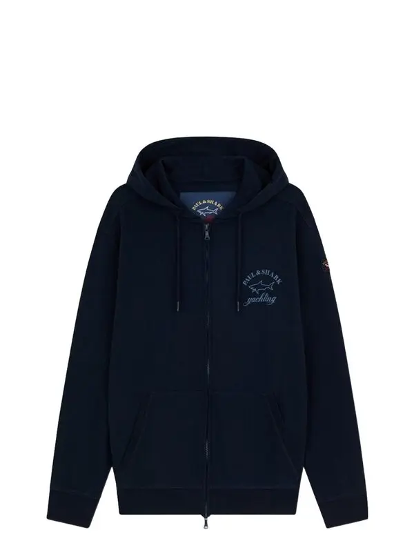 PAUL  SHARK Paul & Shark Contrast Logo Hoodie - Black