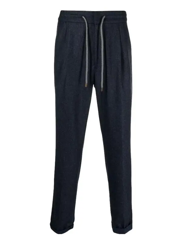 Brunello Cucinelli Drawstring Pleated Trousers - Black