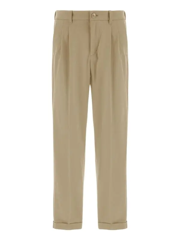 Herno Pleated Cuffed Straight-leg Trousers - Nude