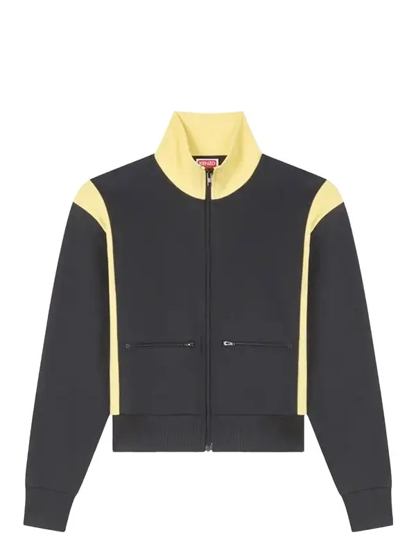 Kenzo Logo Detailed Zip-up Jacket - Black