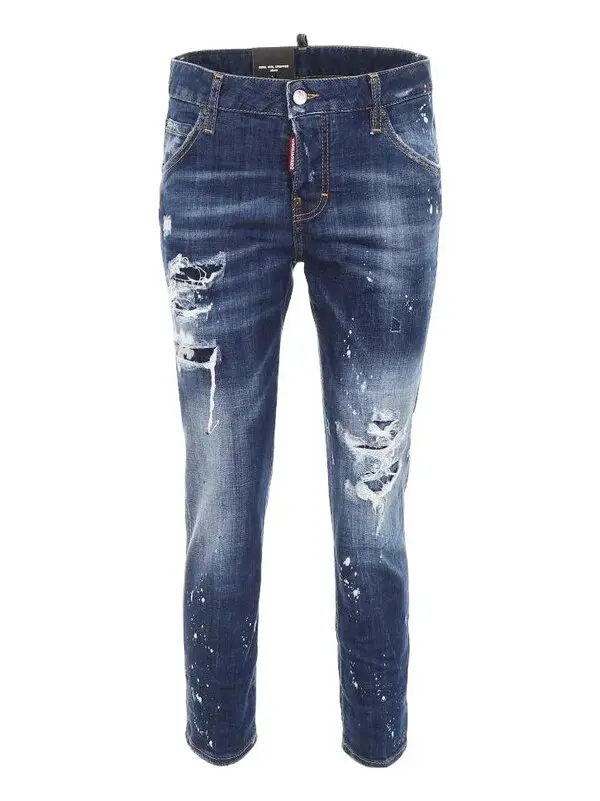 Dsquared2 Imitation Nine-cent Cotton Jeans - Blue