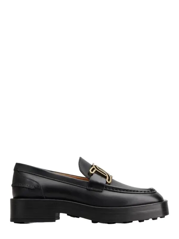 TOD'S Kate Logo Plaque Loafers - Black