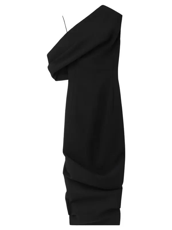 Jacquemus Draped One-shoulder Dress - Black