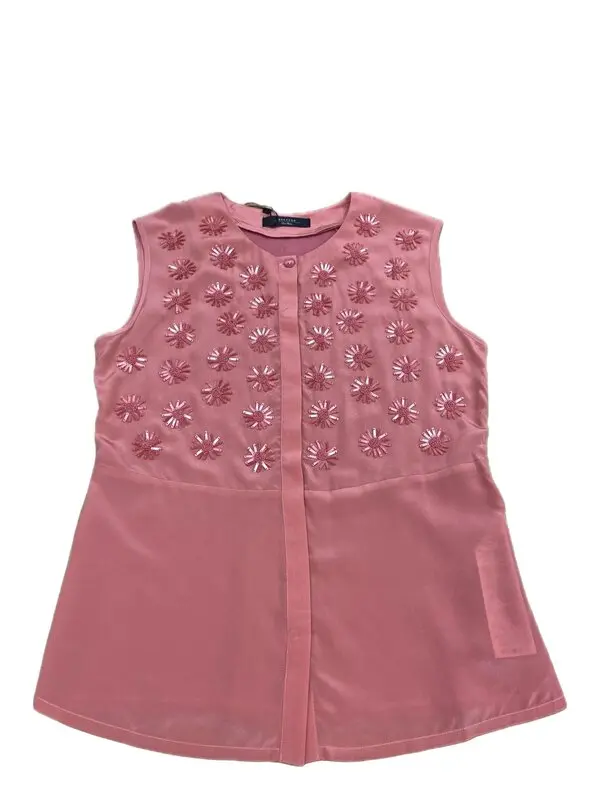 Max Mara Sleeveless Top With Graphic Embellishments - Pink