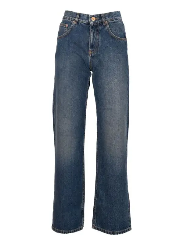 Aspesi Faded Detail Straight Leg Jeans - Blue