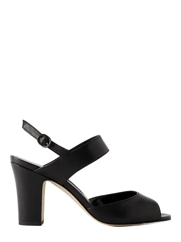 Manolo Blahnik Open-toe High-heeled Sandals With Buckle Detail - Black