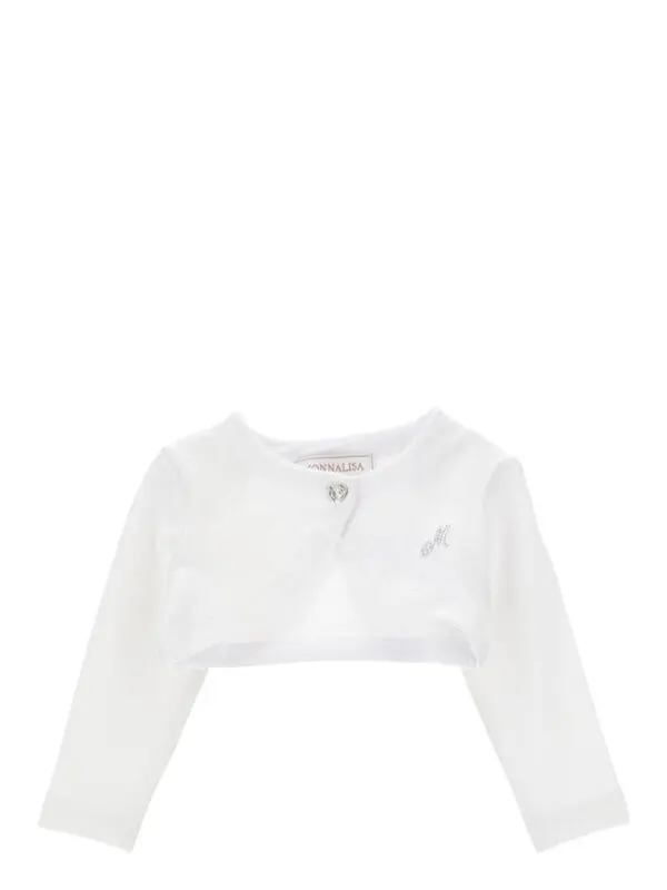 Monnalisa Embellished Bolero Top - White