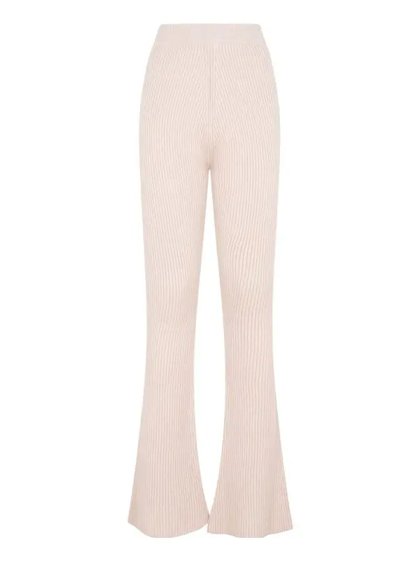 Peserico High-waist Knitted Flared Trousers - Pink