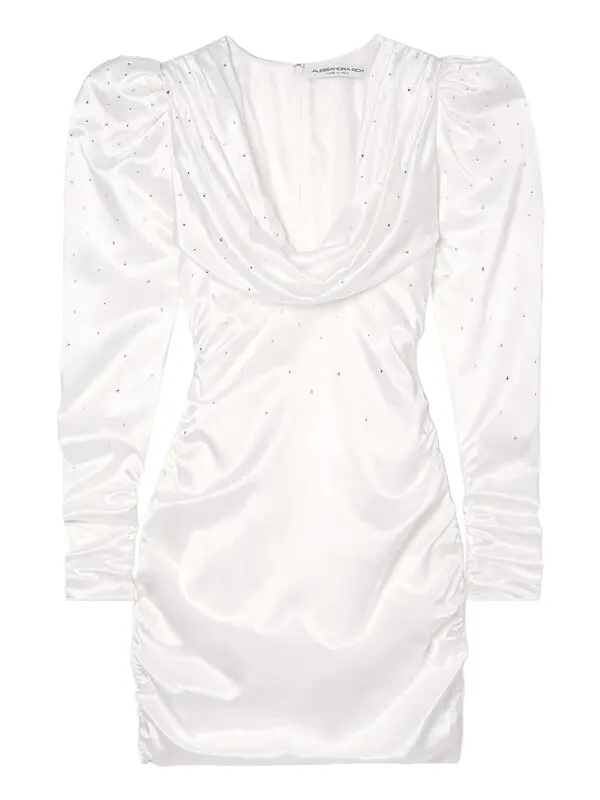 Alessandra Rich Bubble Sleeve Dress - White