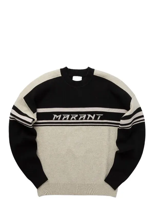 Isabel Marant Étoile Logo Intarsia Knit Crewneck Jumper - Black