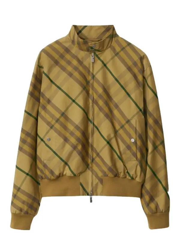 Burberry Checked Zip Bomber Jacket - Brown