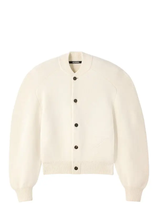 Jacquemus The Pallone Knitted Cardigan - White