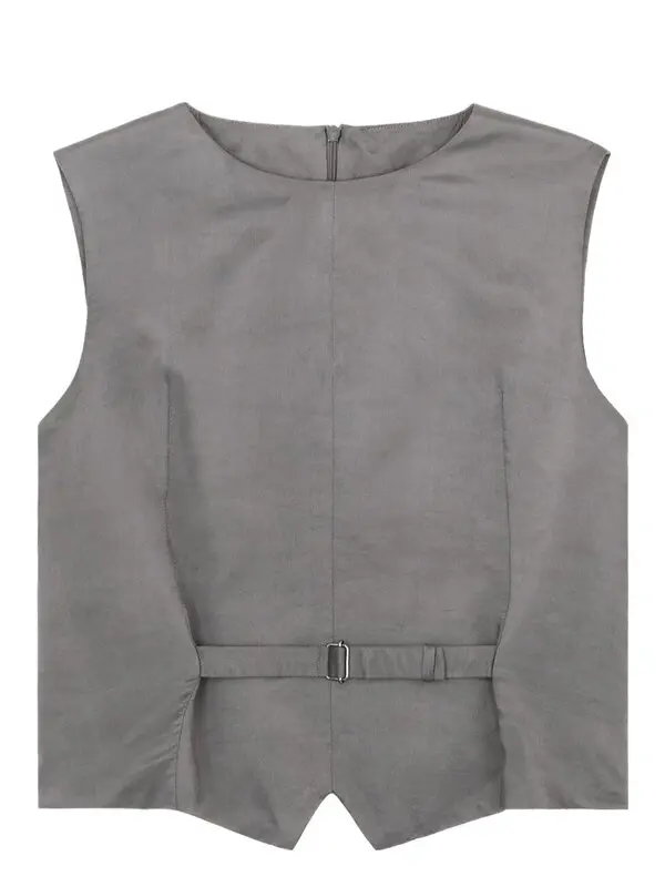 MAISON MARGIELA Satin Strapped Waistcoat - Grey