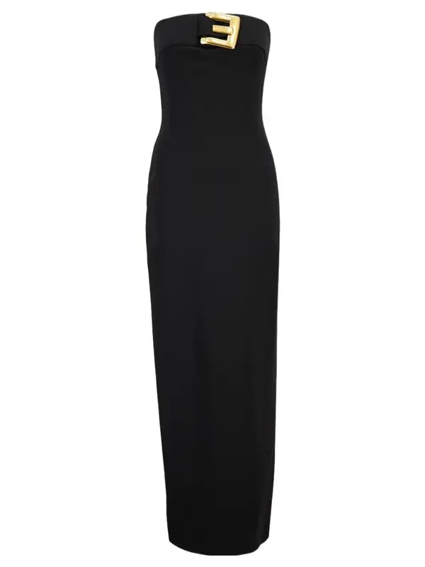 Balmain Embellished Strapless Maxi Dress - Black