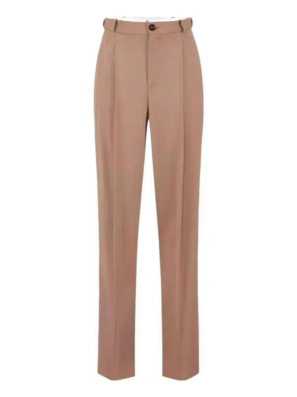 Elisabetta Franchi Gabardine Pleated Trousers - Brown