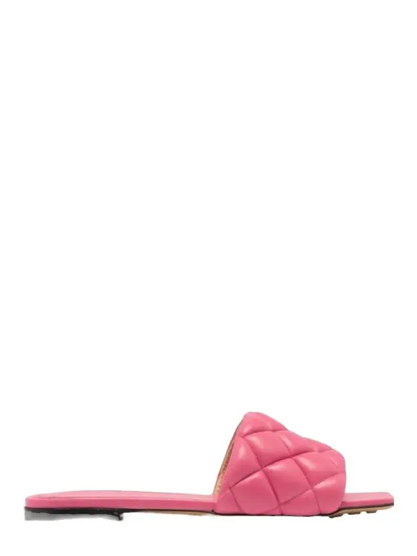 Bottega Veneta Quilted Matelassé Flat Sandals - Pink