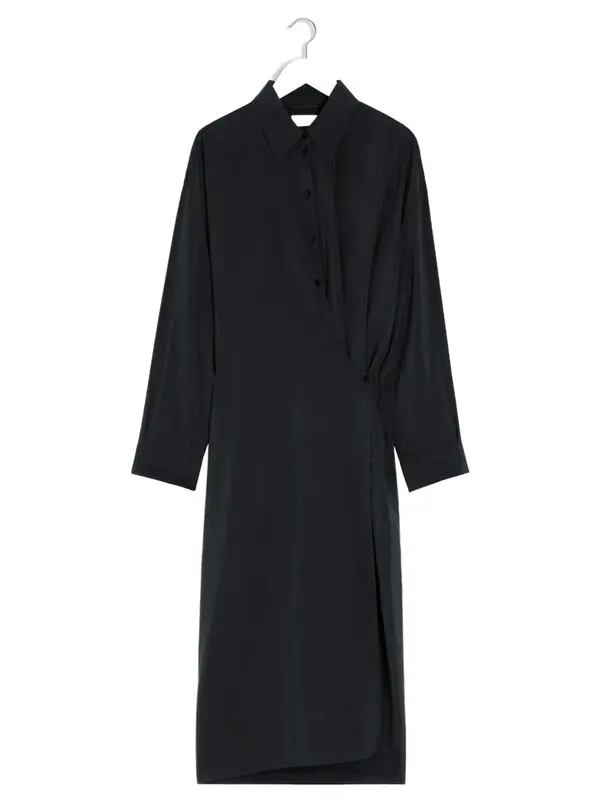LEMAIRE Twisted Detail Midi Dress - Black