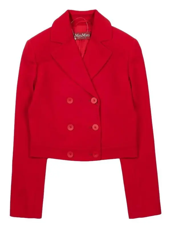 Max Mara Long-sleeved Double-breasted Jacket - Red