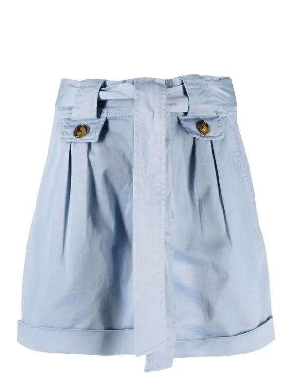 Woolrich Tie-waist Turn-up Hem Shorts - Blue