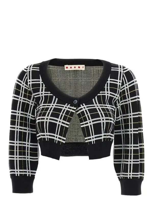 Marni Buttoned Cropped Cardigan - Black