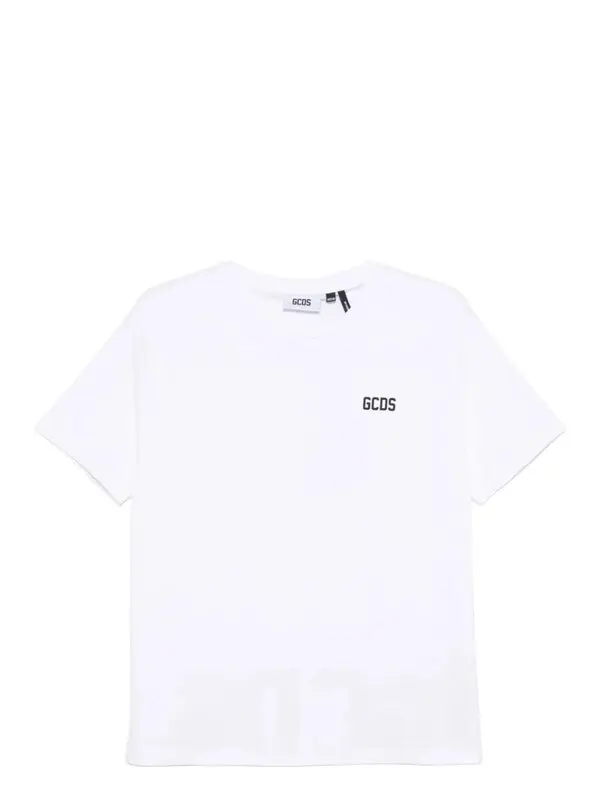 Gcds Low Bond Logo-print T-shirt - Whiteblack