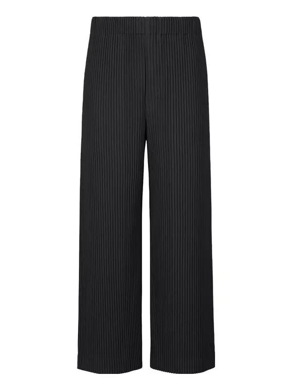 Issey Miyake Homme Plissé Pleated Wide-leg Trousers - Black