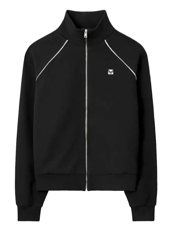 Tory Burch Chevron Patch Zip-up Jacket - Black