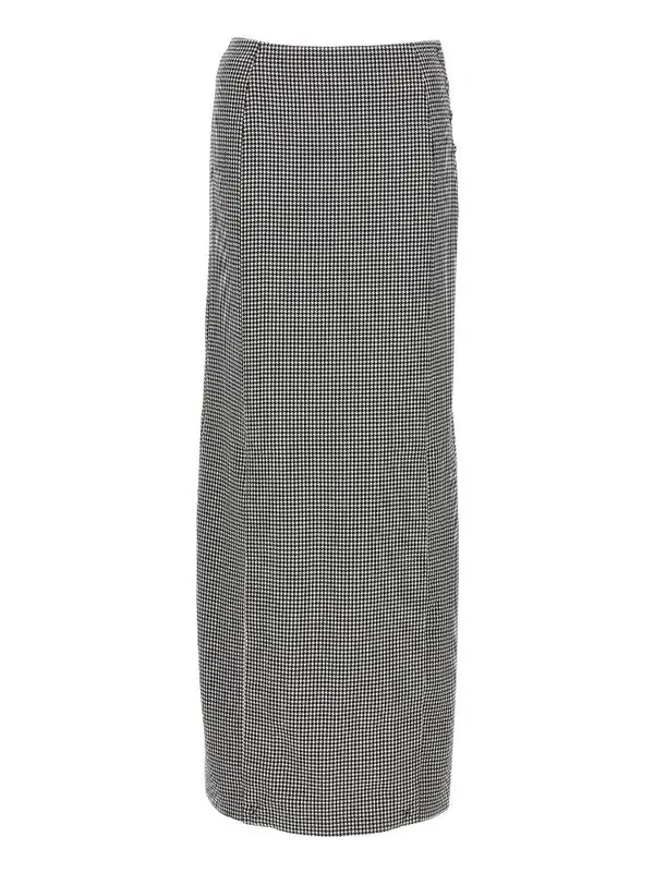 Thom Browne Houndstooth Slit Skirt - Gray