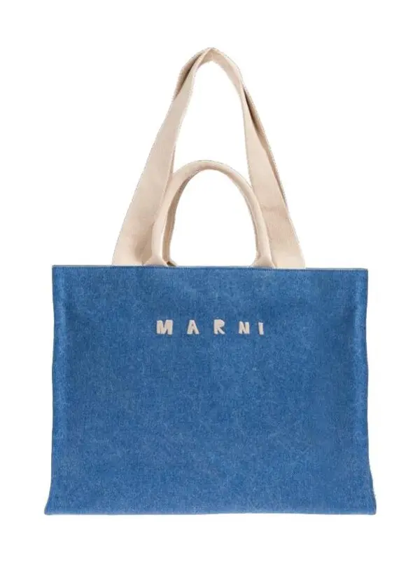 Marni Logo Detail Tote Bag - Blue