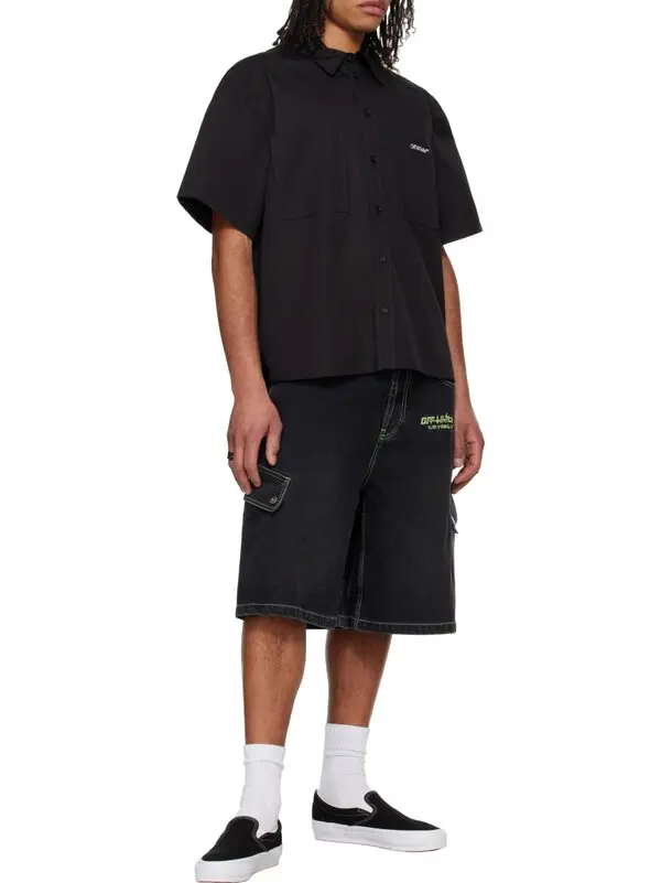 Off-White Logo-embroidered Shirt - Black