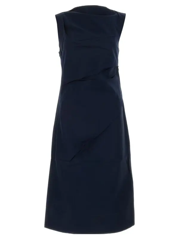 Co Name' Draped Midi Dress - Black