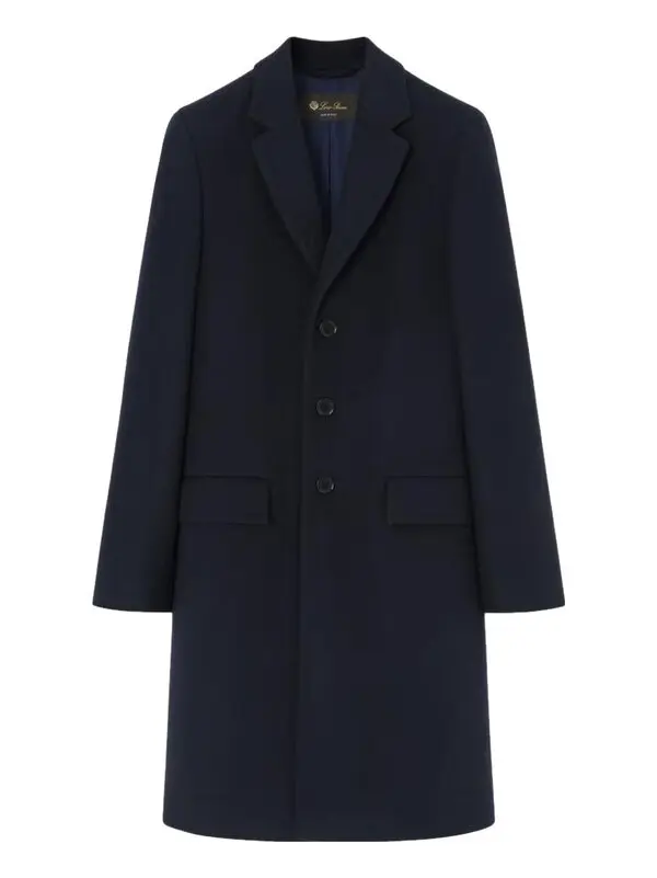 Loro Piana Single-breasted Alby Coat - Navy Blue