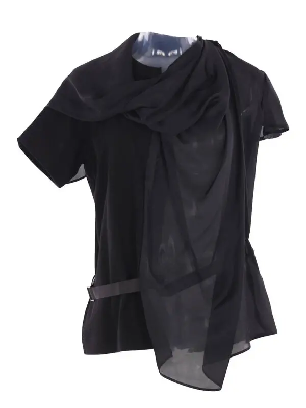 Sacai Paneled Slide-buckle T-shirt - Black