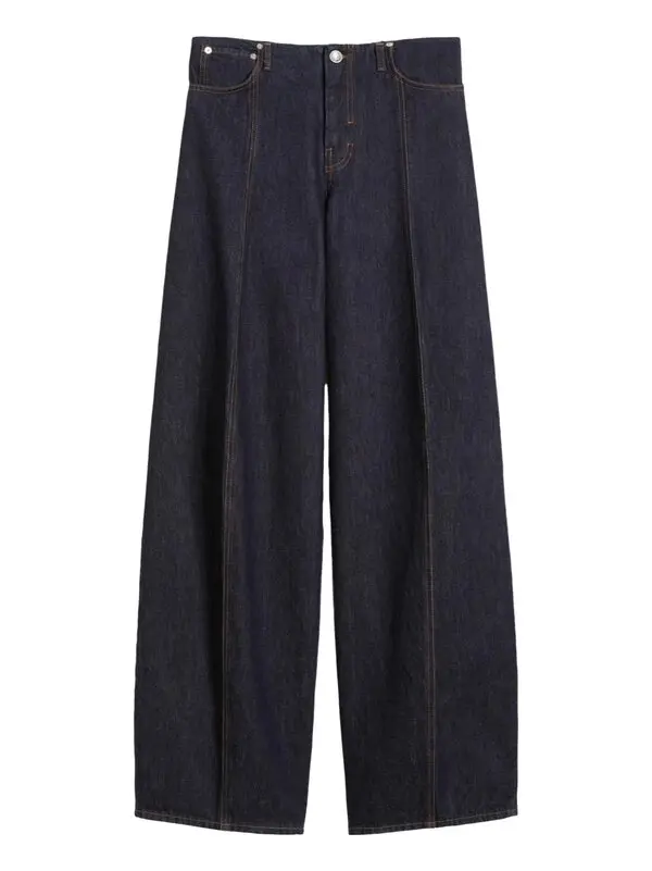 Sportmax Wide Leg Denim Trousers - Black