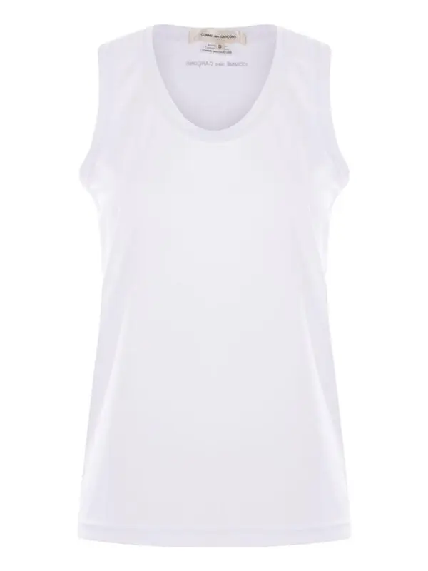 Comme Des Garçons Sleeveless Crew Neck Vest - White