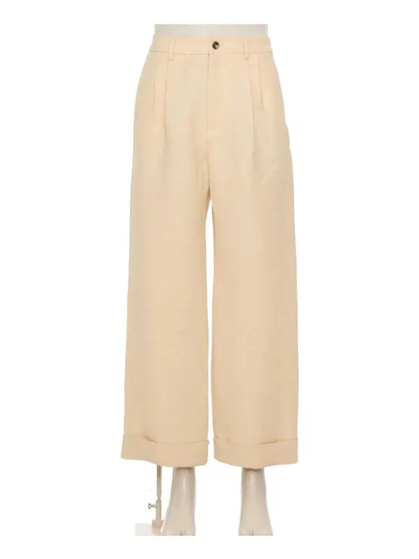 Valentino Garavani Pleated Straight Leg Pants - Nude
