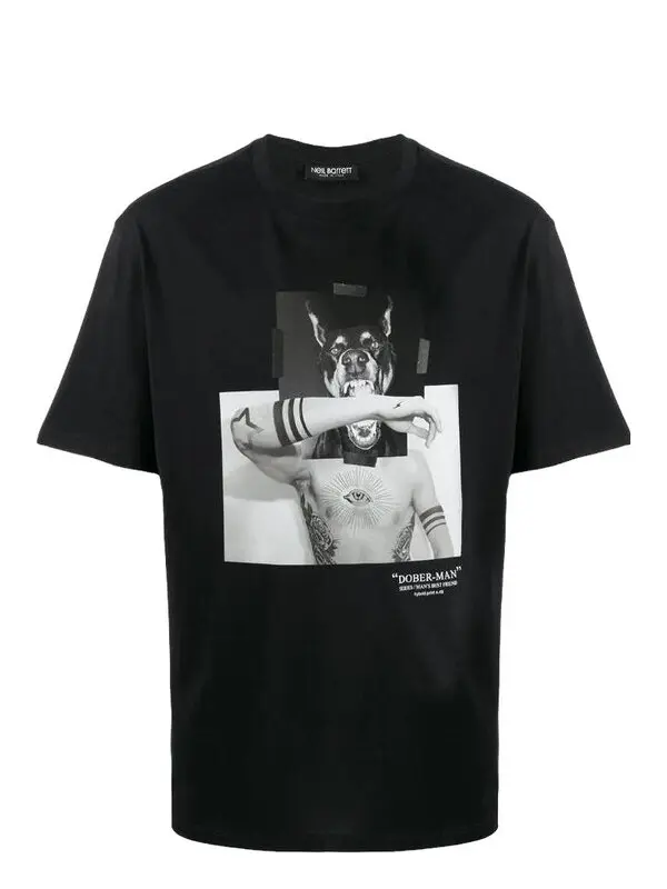 Neil Barrett Pattern Printed T-shirt - Black