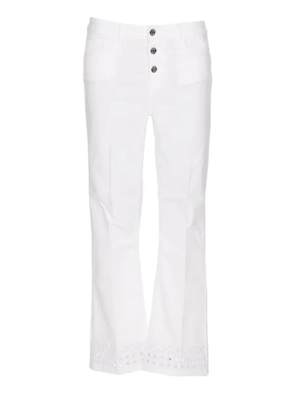 Liu Jo High-waisted Cropped Jeans With Cutouts - White